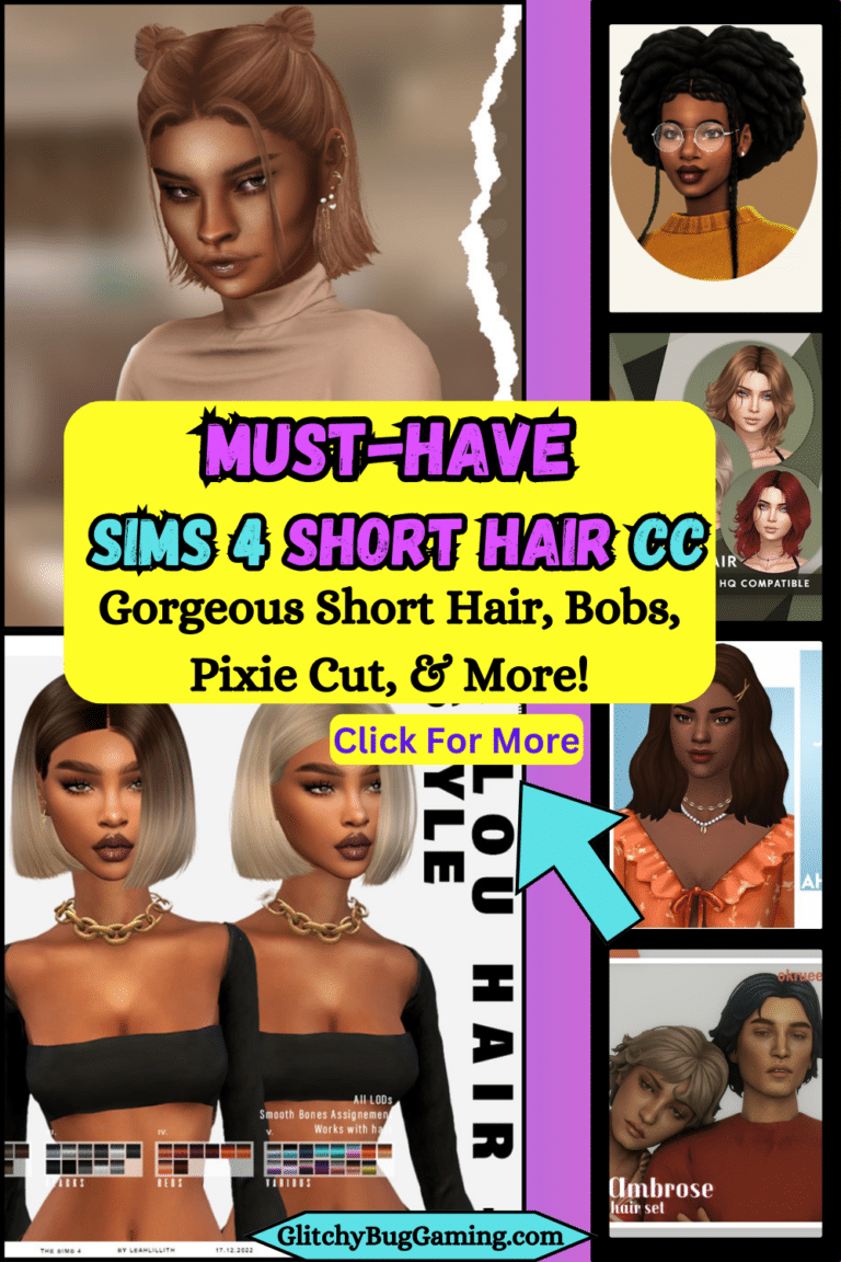 17+ Beautiful Sims 4 Short Hair CC (Bobs, Pixie Cuts, & Other Short Styles)