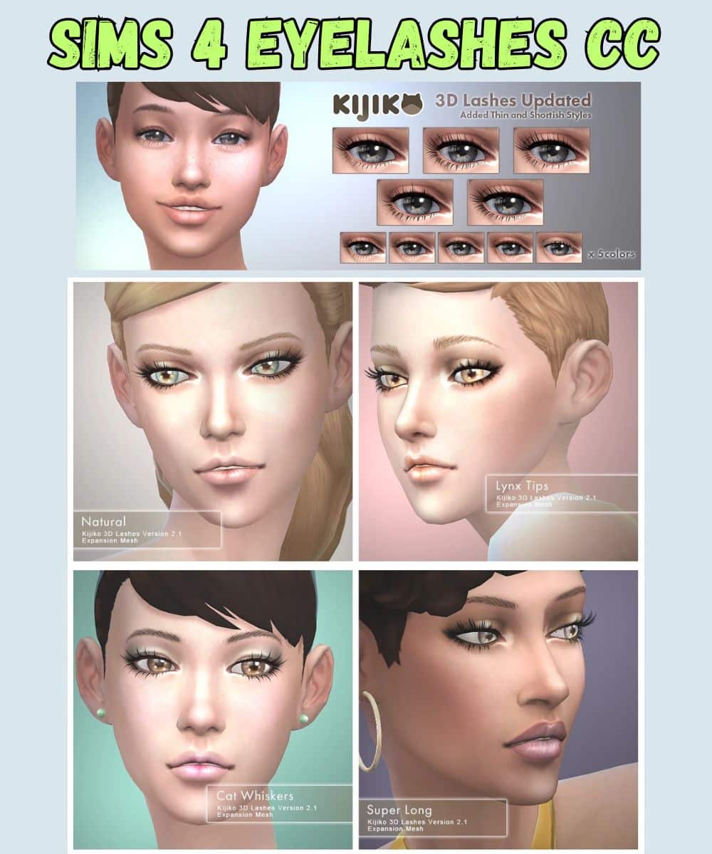 21+ Gorgeous Sims 4 Eyelashes CC (Natural Lashes, Realistic Lashes, 3D ...