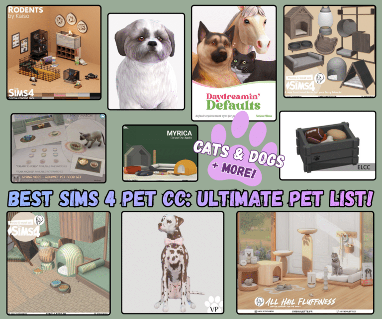 Super Cute Sims 4 Pet CC: Pet Decor, Animal Beds, Kitty & Dog Stuff ...