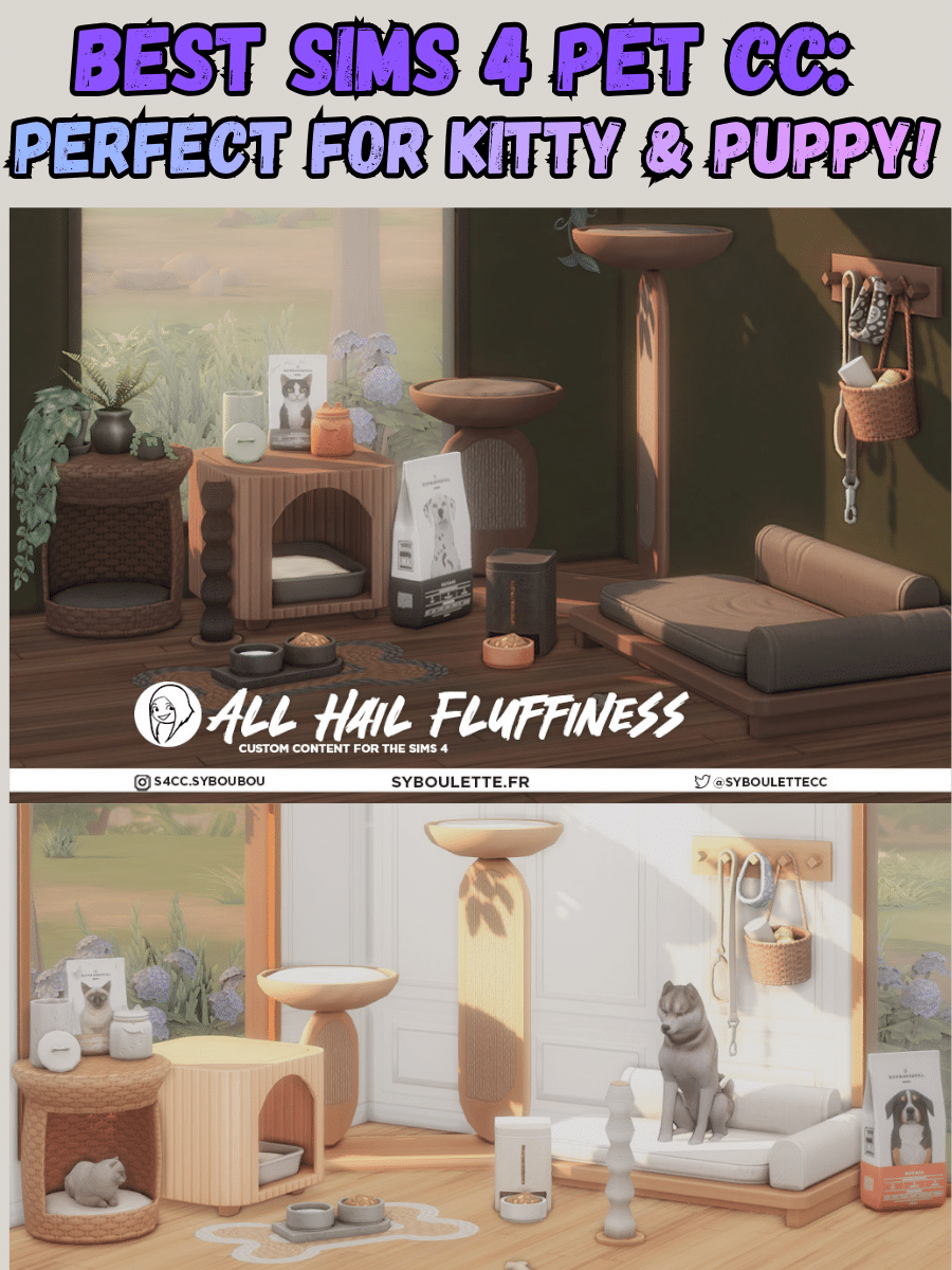 Super Cute Sims 4 Pet CC: Pet Decor, Animal Beds, Kitty & Dog Stuff ...